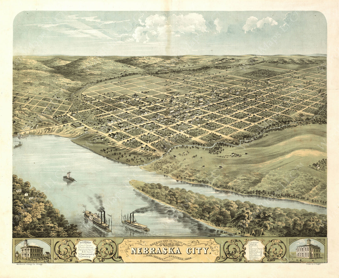Nebraska City, Nebraska 1868 – WardMaps LLC