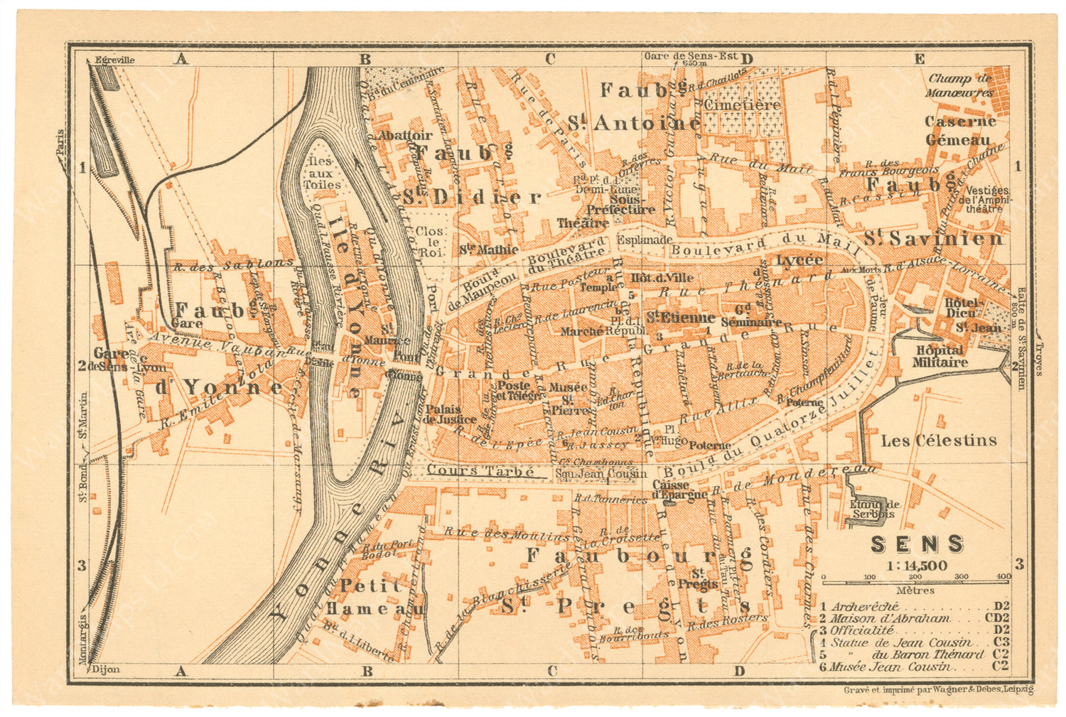 Sens, France 1909 – WardMaps LLC