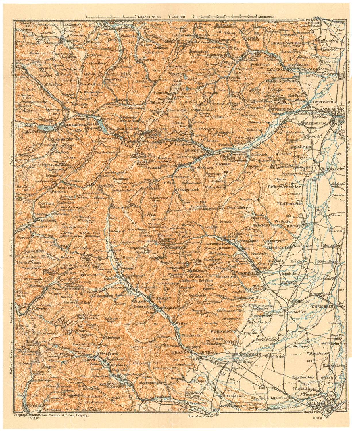 Vosges Mountains South, France 1909 – WardMaps LLC