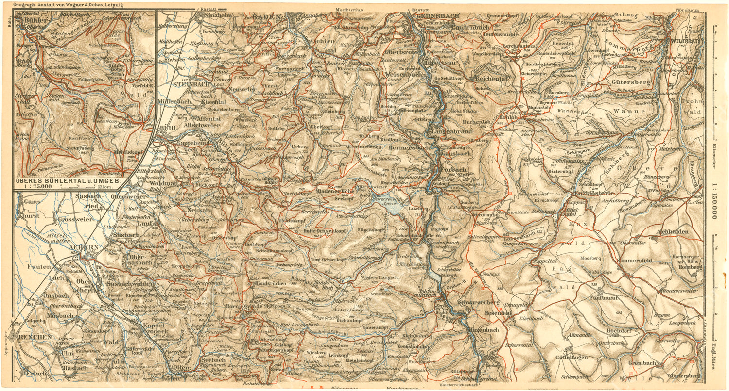 Baden-Wurttemberg (West Central Part), Germany 1929 – WardMaps LLC