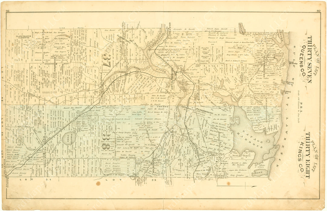 Prince Edward Island 1880: Kings and Queens Counties Lots 37 and 38 ...