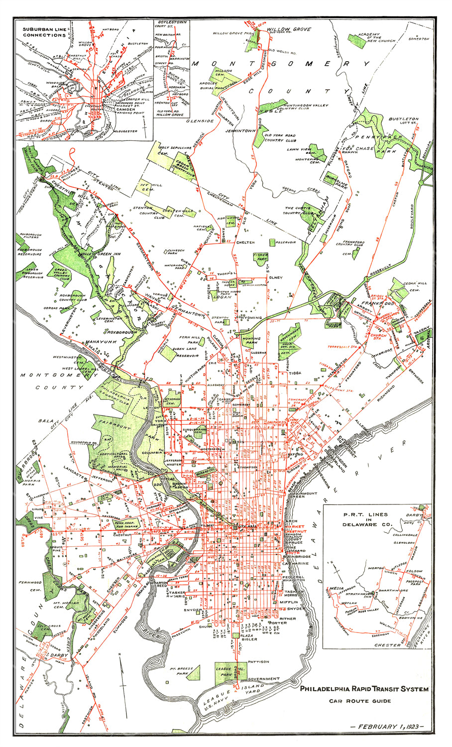 Philadelphia (Pennsylvania) Rapid Transit System Car Route Guide Feb ...