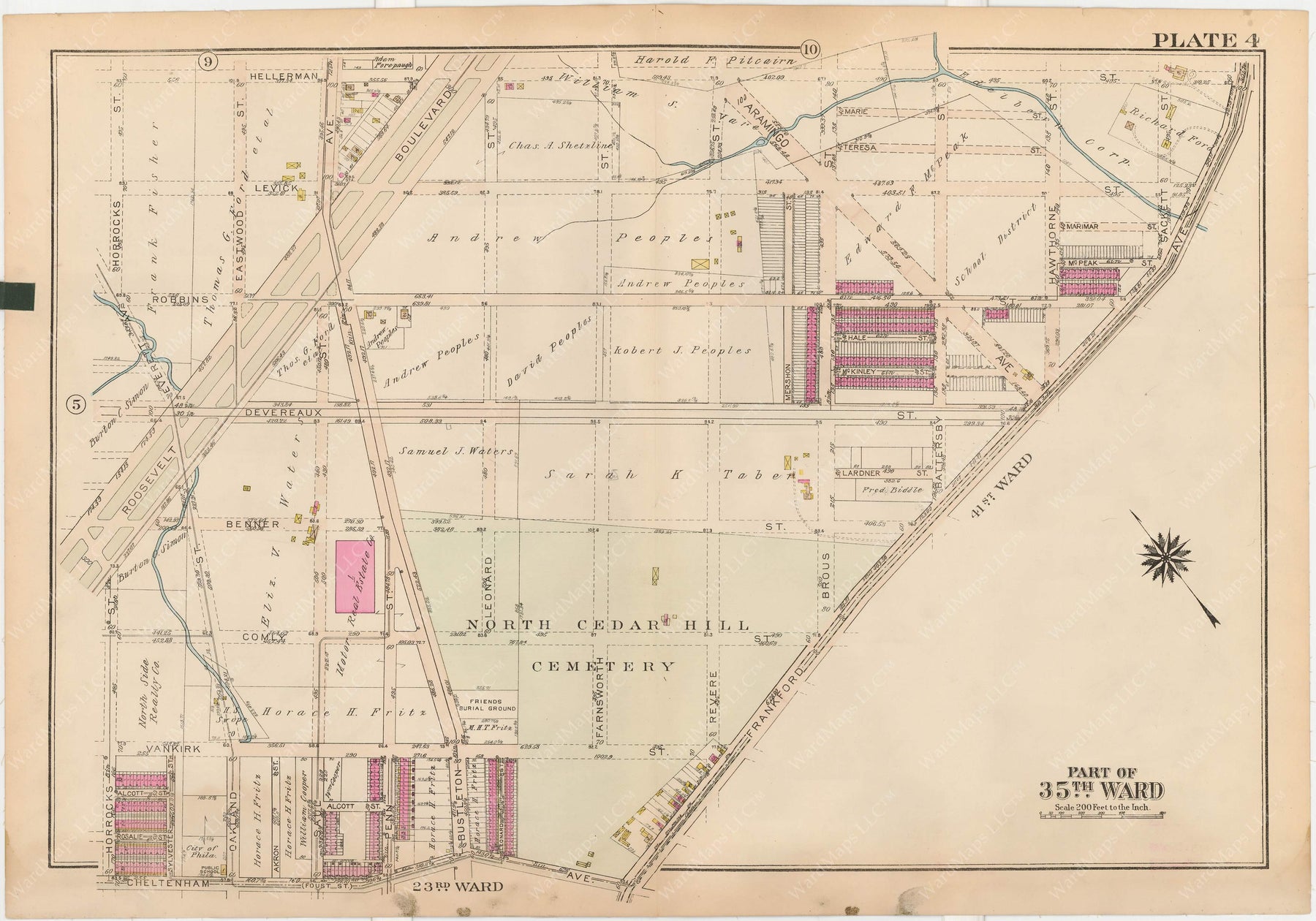 Philadelphia, Pennsylvania, 1927, 35th Ward: Plate 004 – WardMaps LLC