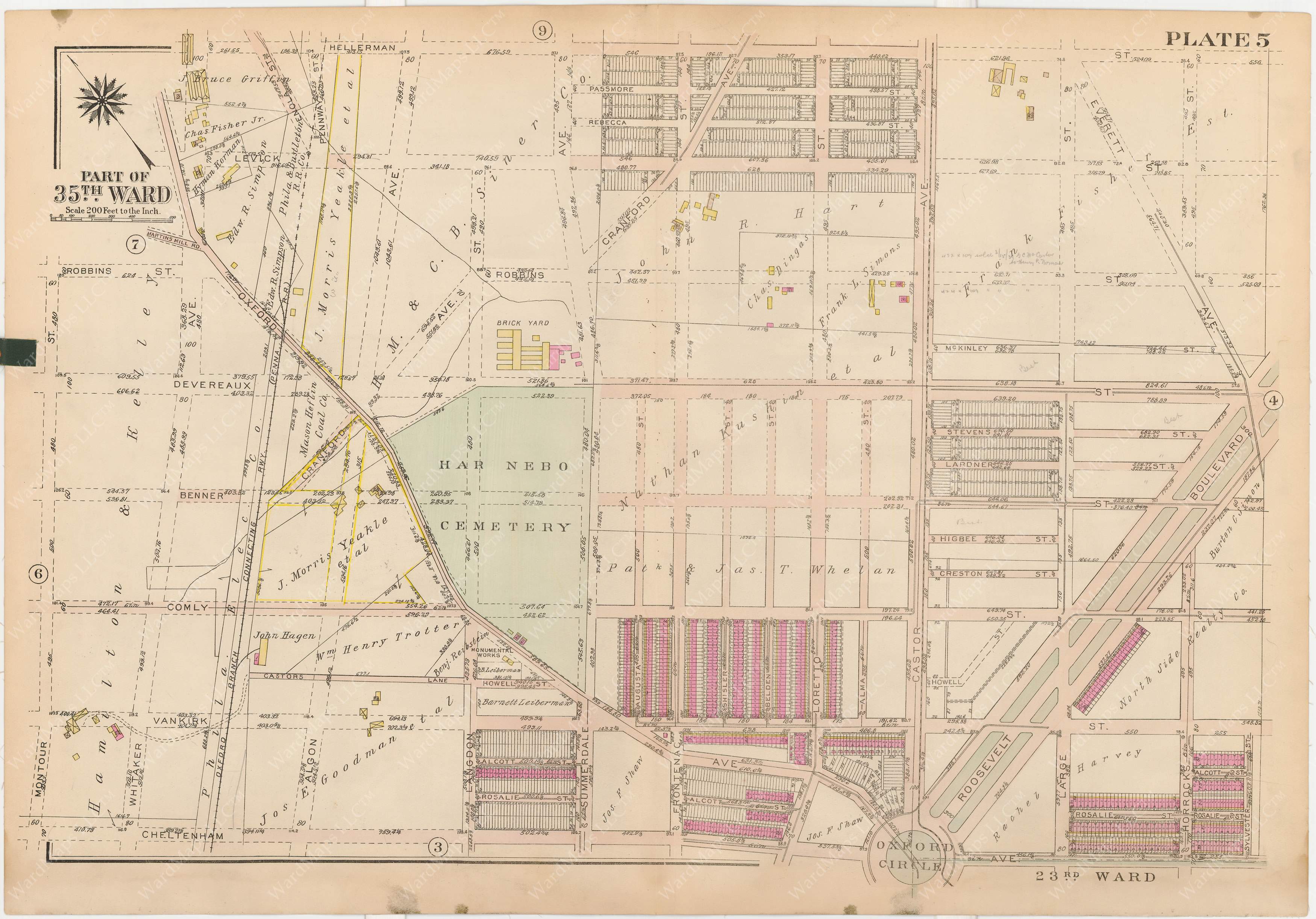 Philadelphia, Pennsylvania, 1927, 35th Ward: Plate 005 – WardMaps LLC