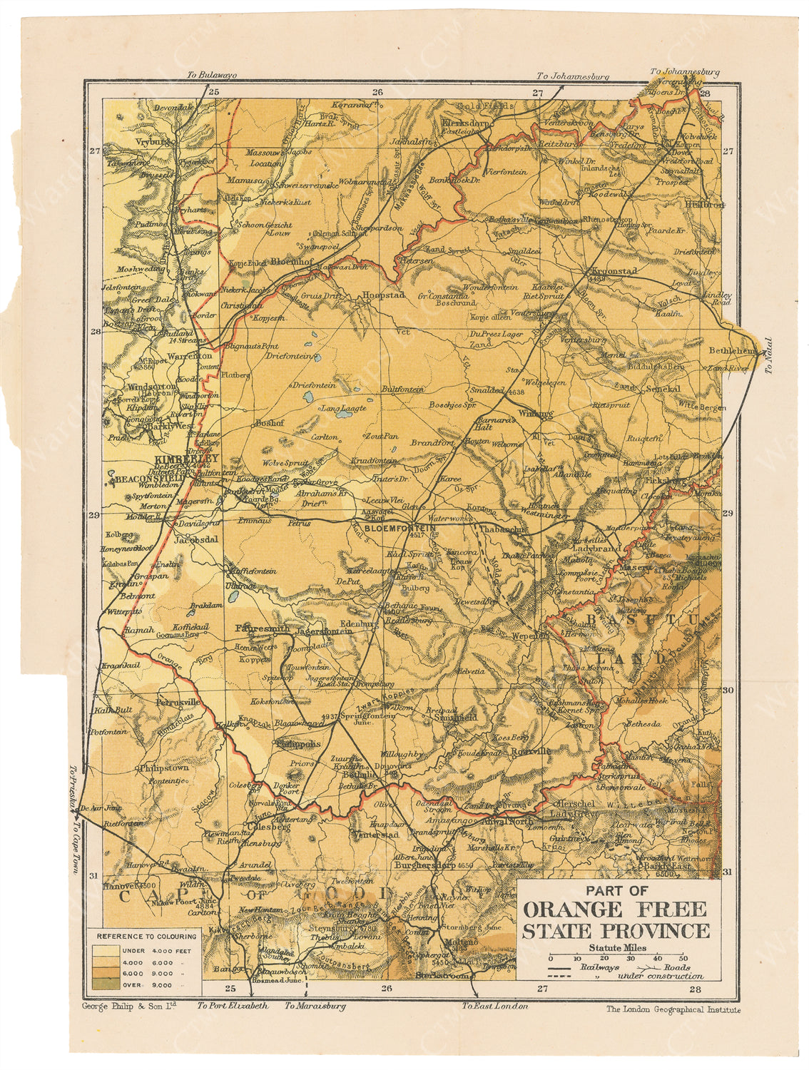 South Africa 1911: Part of Orange Free State Province – WardMaps LLC