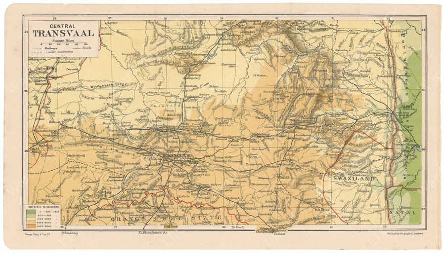 South Africa 1911: Central Transvaal – WardMaps LLC