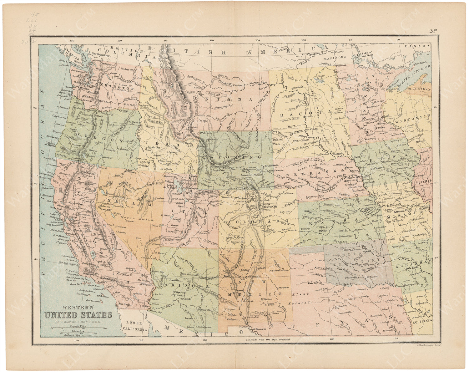 United States 1875: Middle and Western Parts – WardMaps LLC