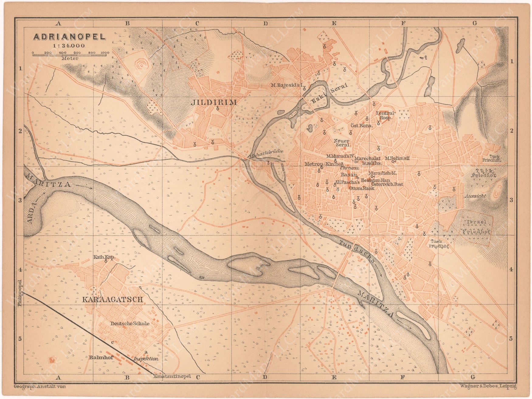 Adrianopel (Edirne), Turkey 1905 – WardMaps LLC