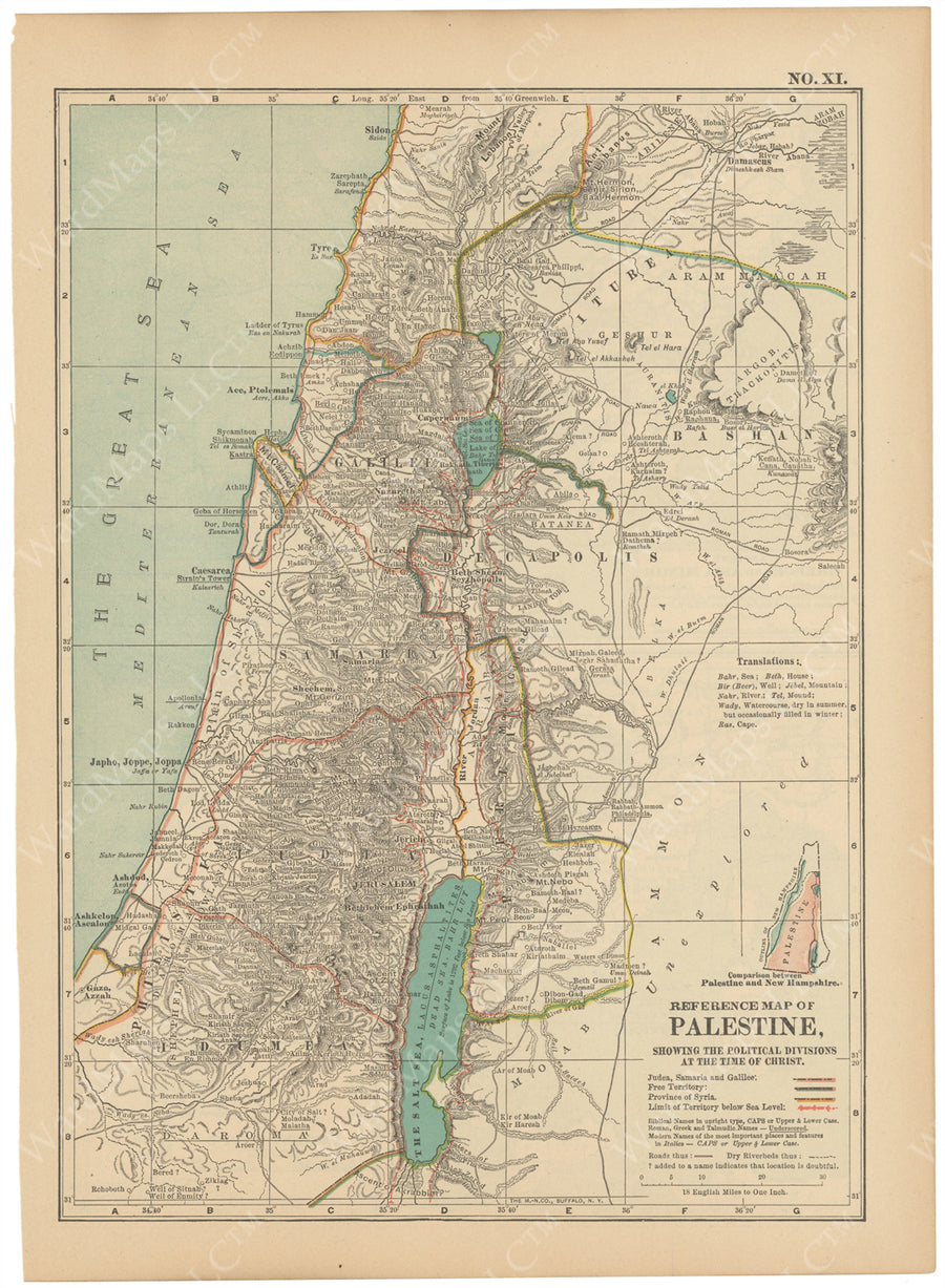 Classical Map 1914 no. XI: Ancient Palestine – WardMaps LLC