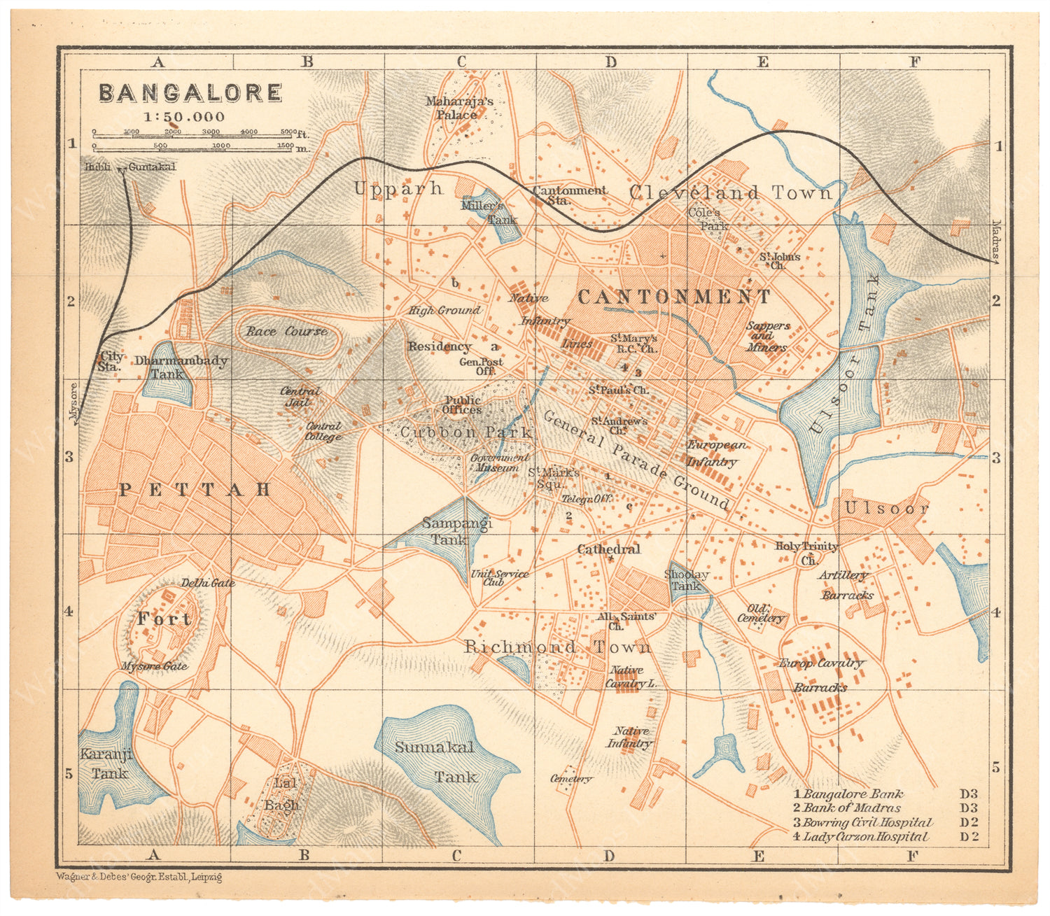 Bangalore (Bangaluru), India 1914 – WardMaps LLC