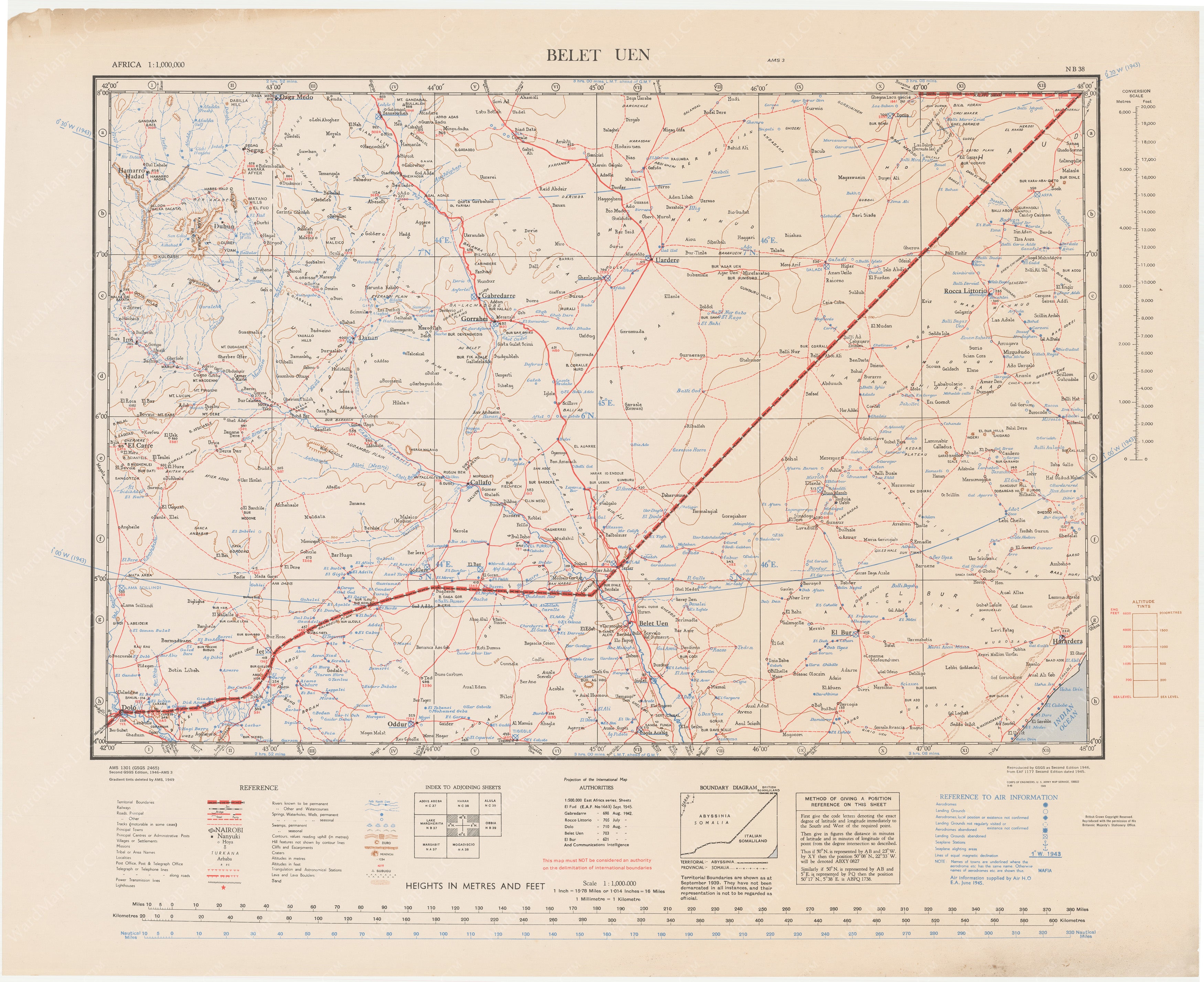 Ethiopia and Somalia: Beledweyne Region 1949 – WardMaps LLC
