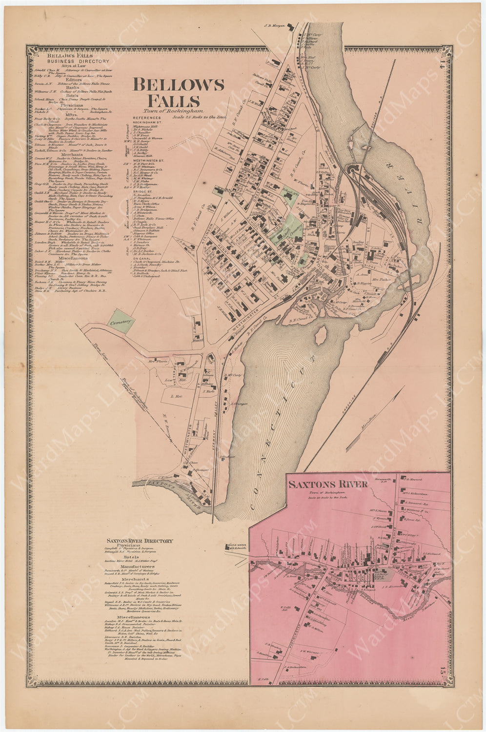 Rockingham, Vermont 1869 – WardMaps LLC