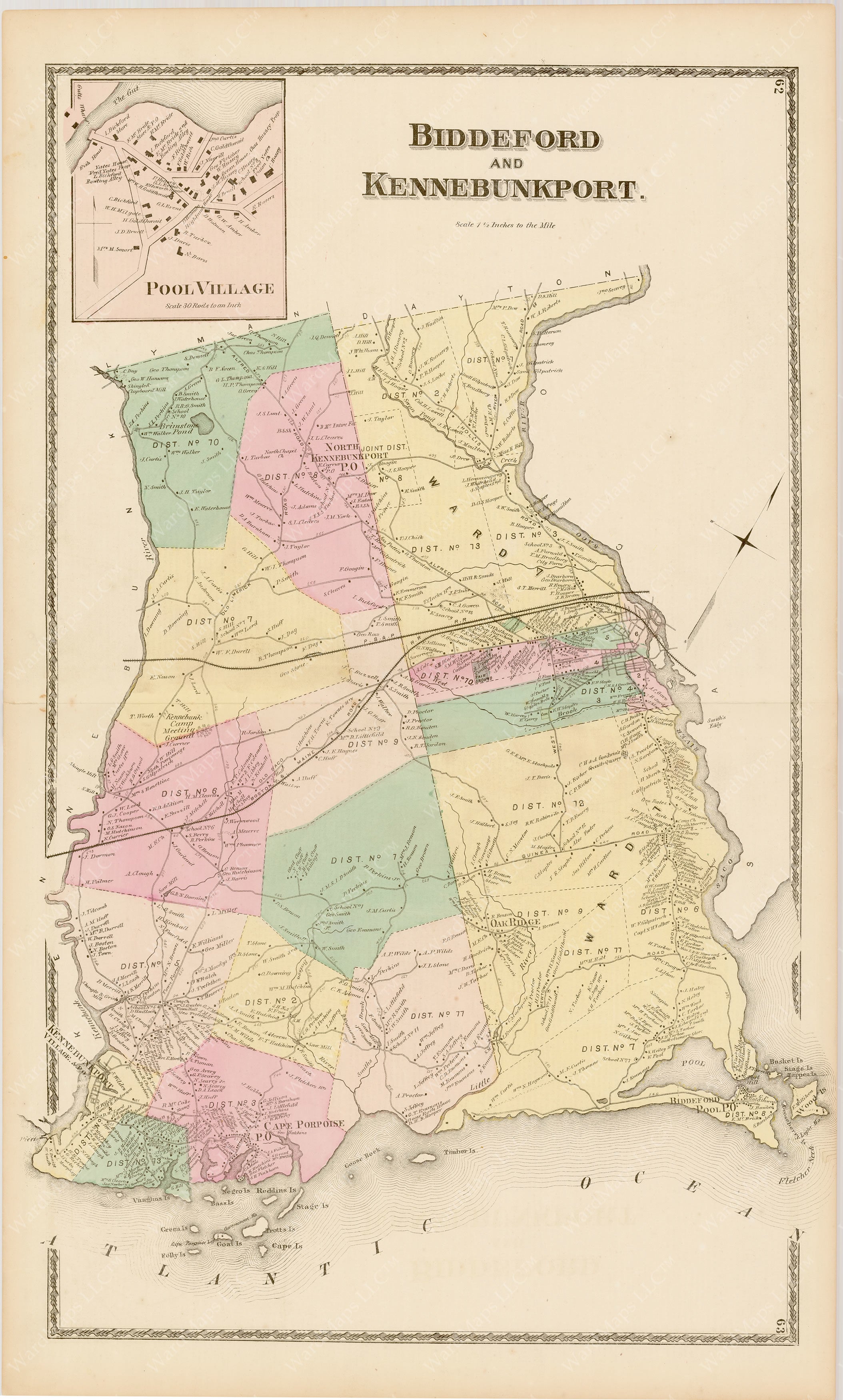 Biddeford and Kennebunkport, Maine 1872 – WardMaps LLC
