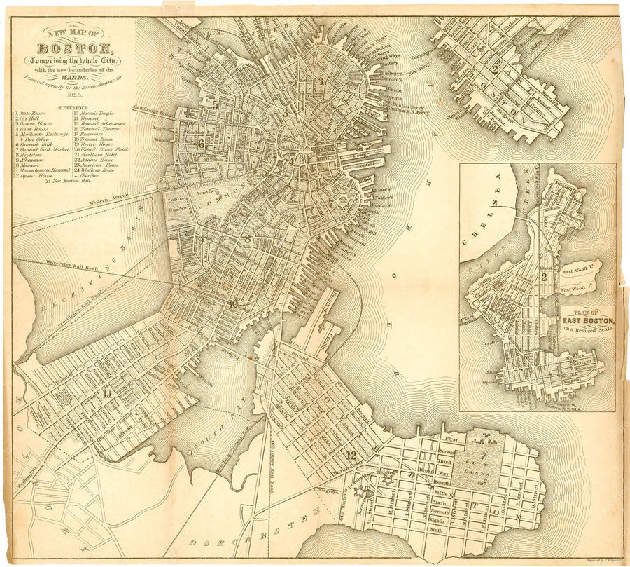 Boston, Massachusetts 1855 – WardMaps LLC