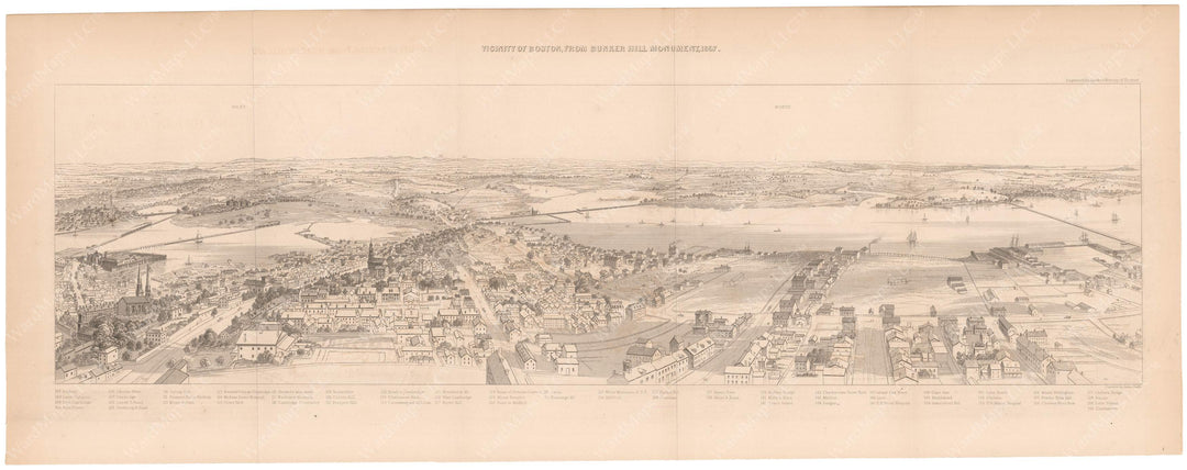 Vicinity of Boston, Massachusetts From Bunker Hill Monument 1857 ...