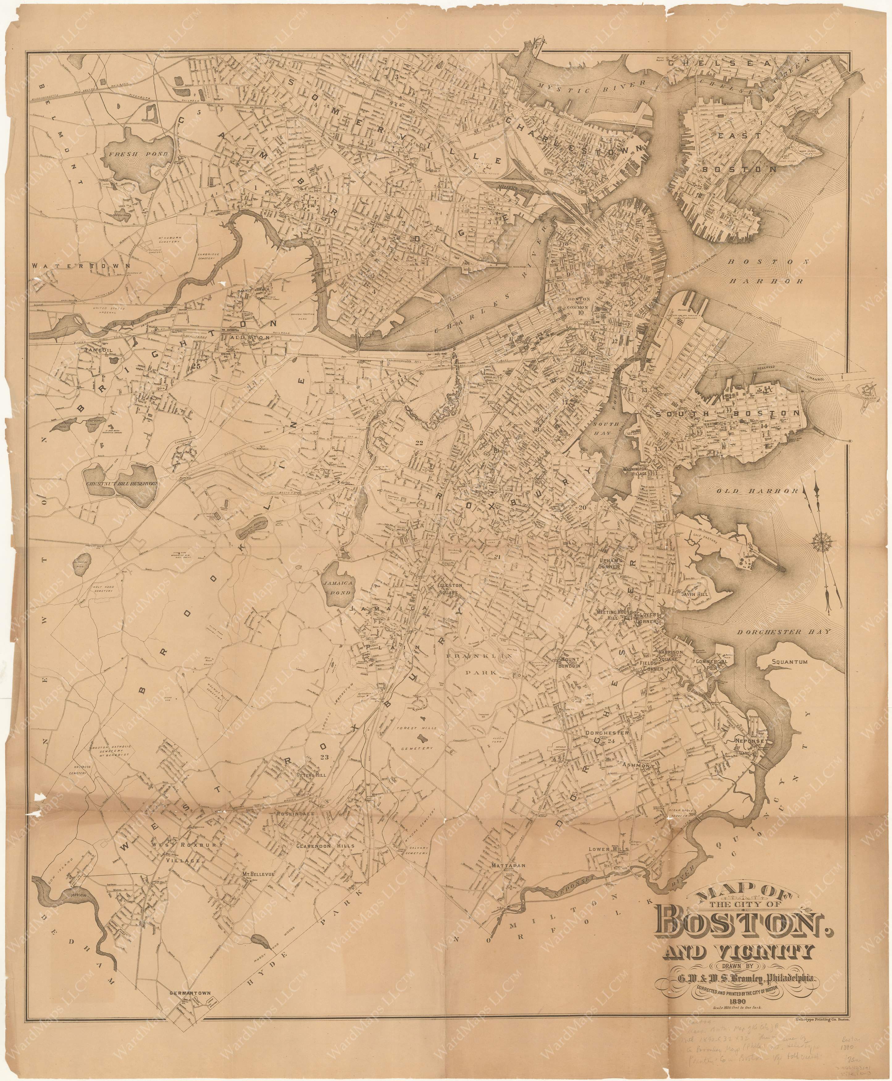 Boston, Massachusetts and Vicinity 1890 – WardMaps LLC