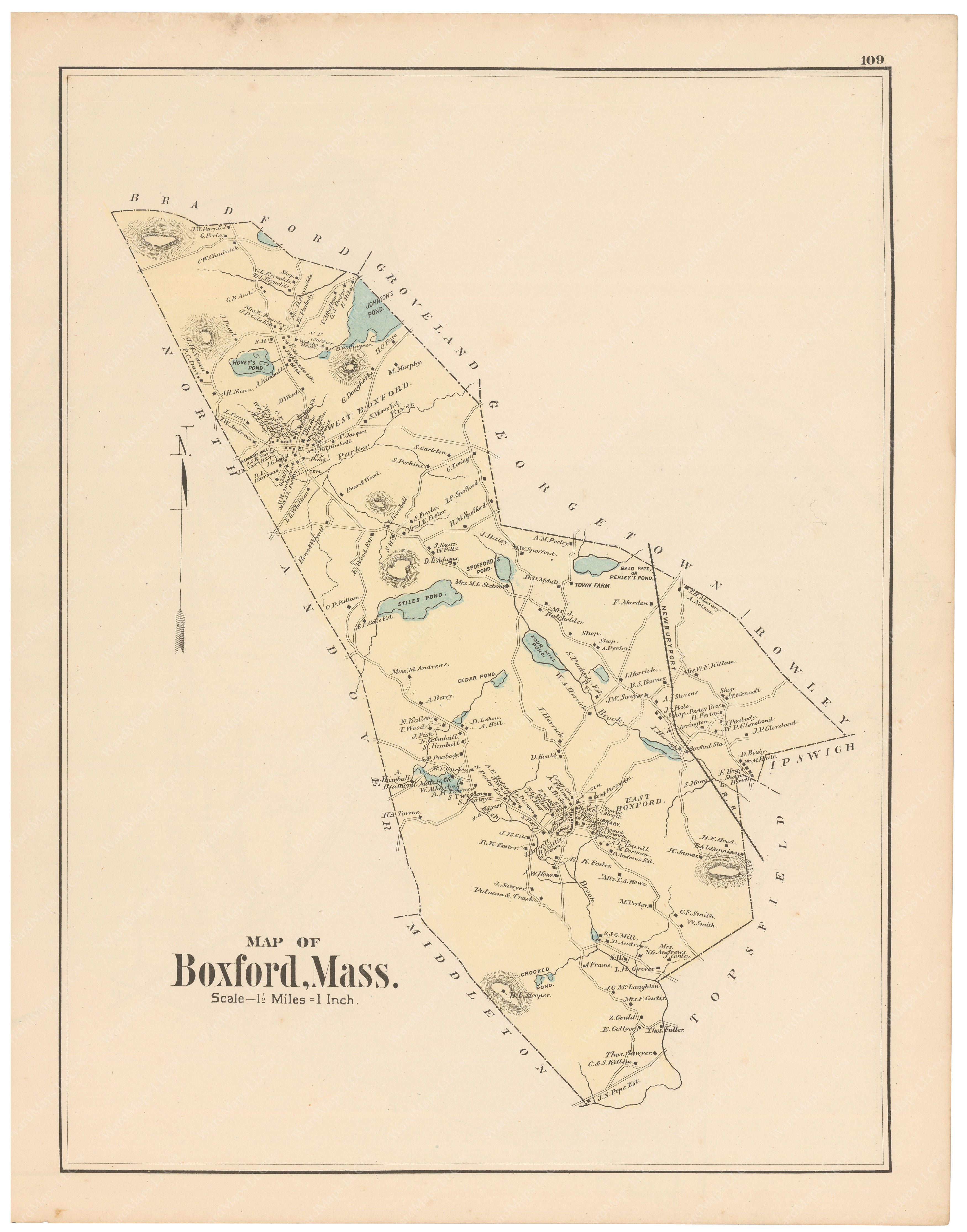 Boxford, Massachusetts 1884 – WardMaps LLC