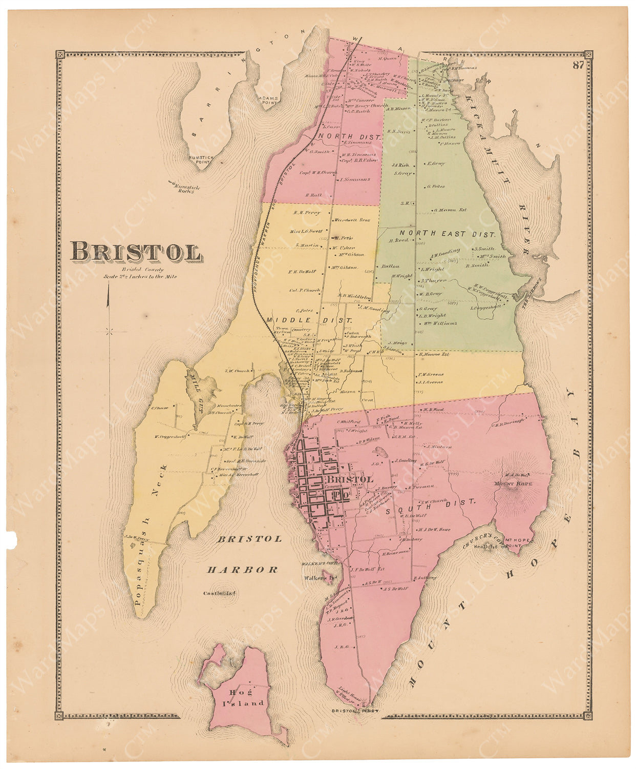 Bristol, Rhode Island 1870 – WardMaps LLC