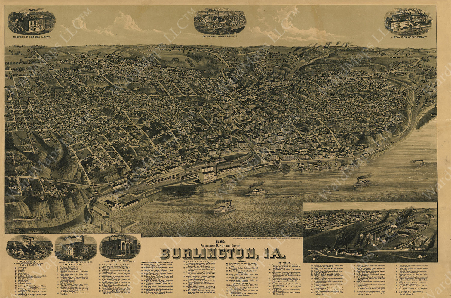 Burlington, Iowa 1889 – WardMaps LLC