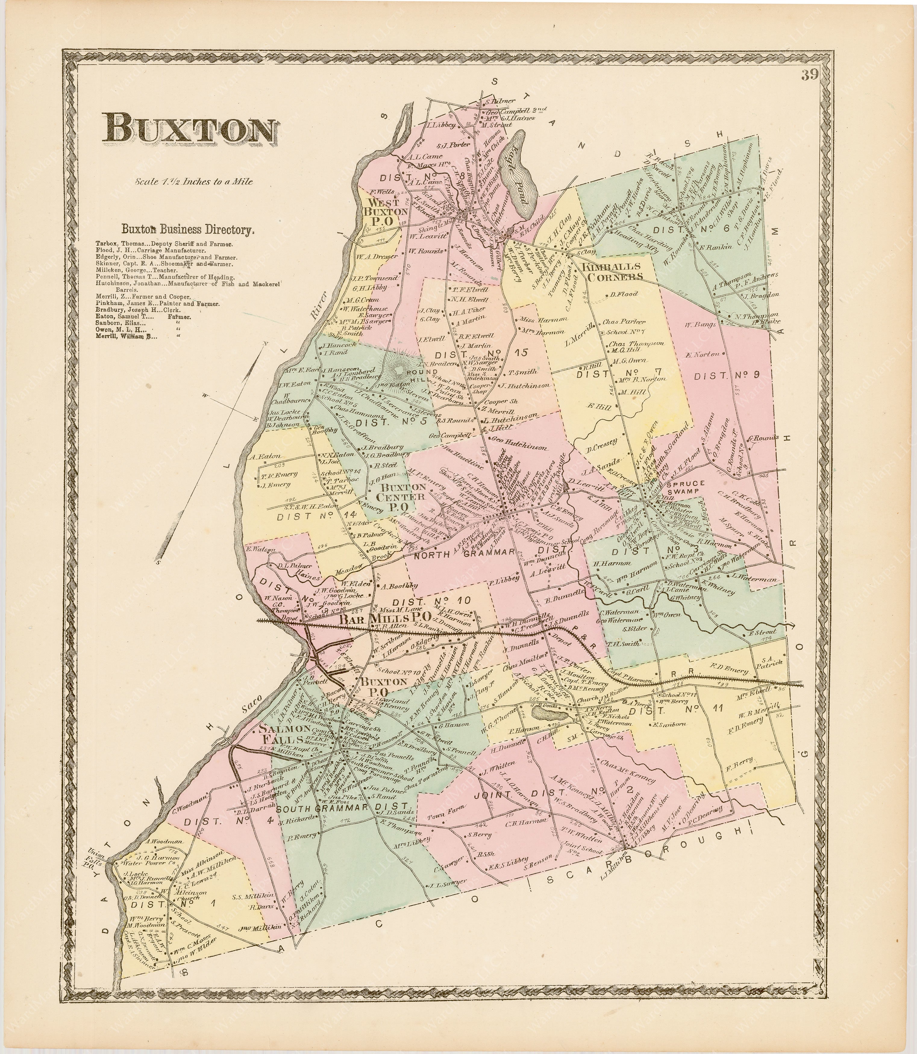 Buxton, Maine 1872 – WardMaps LLC