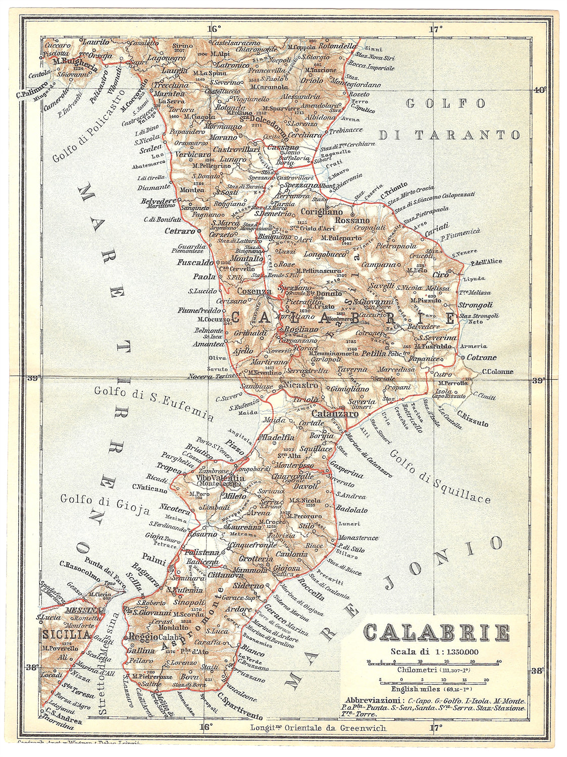 Calabria, Italy 1930 – WardMaps LLC