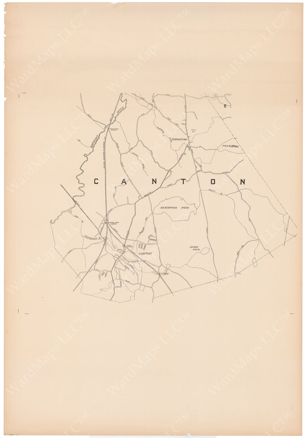 Canton, Massachusetts Circa 1910 – WardMaps LLC
