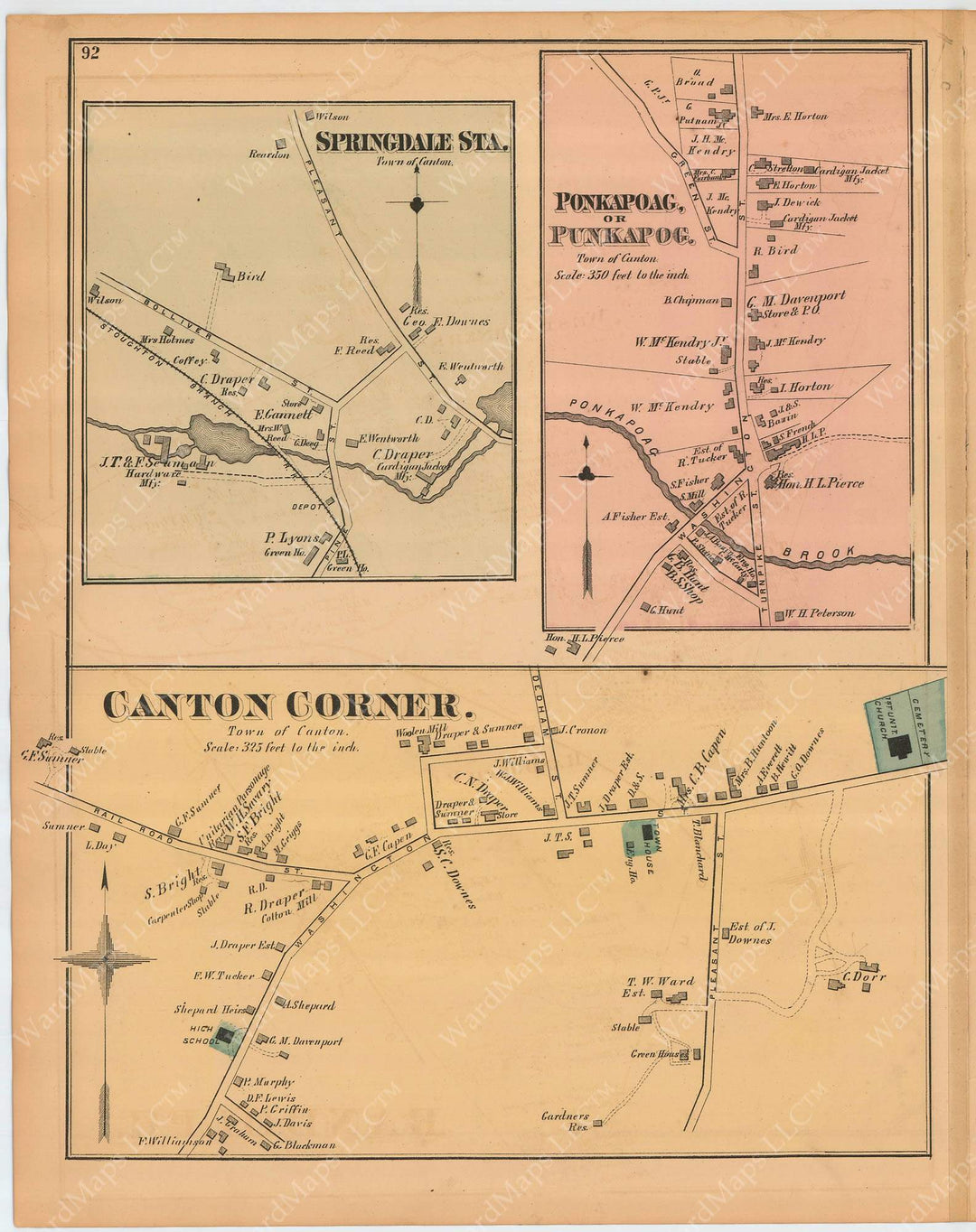 Canton, Massachusetts 1876 – WardMaps LLC