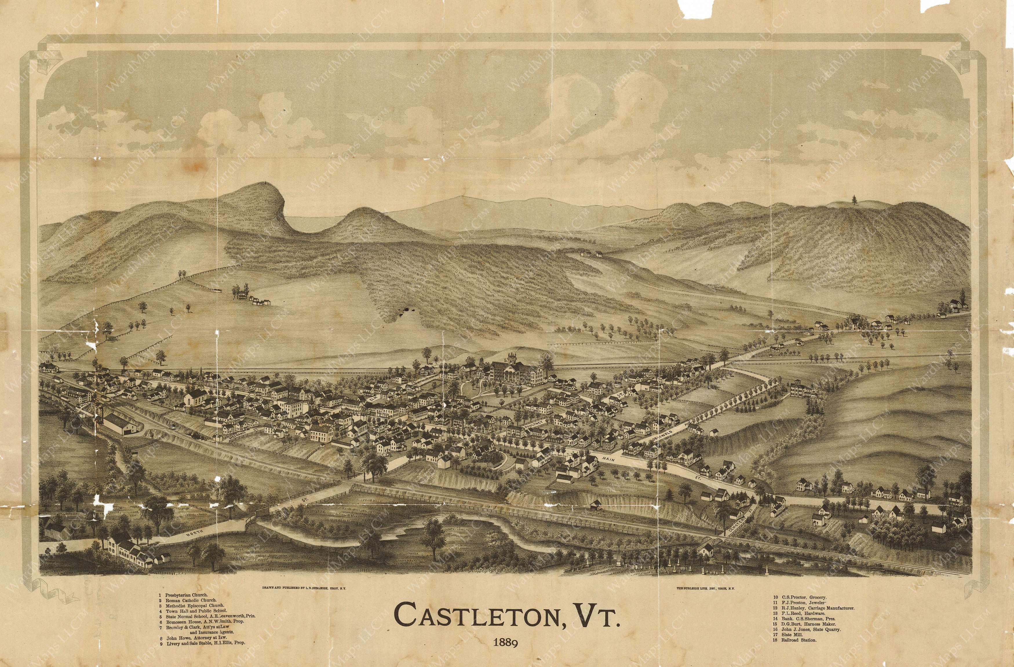 Castleton, Vermont 1889 – WardMaps LLC