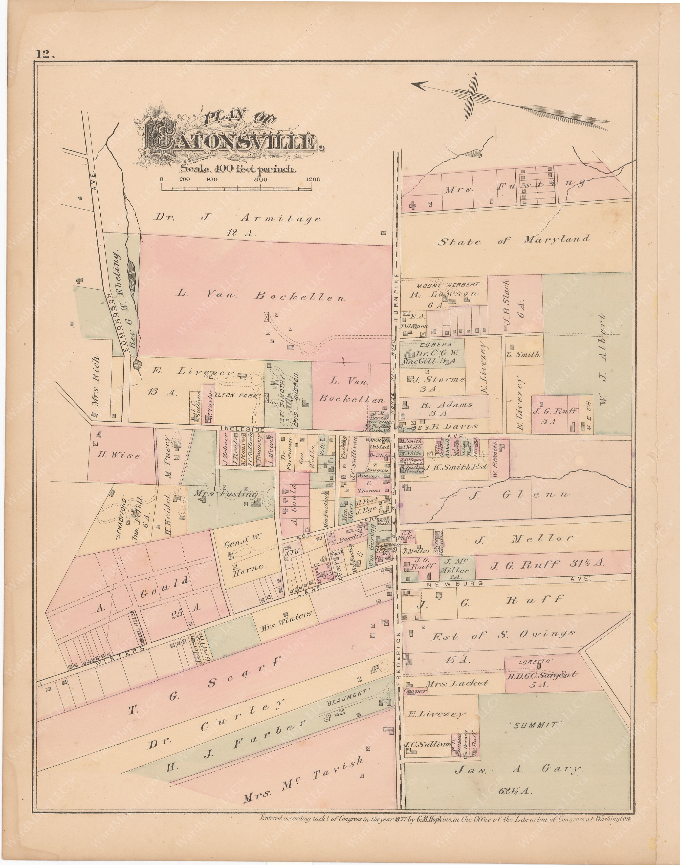 Catonsville, Maryland 1877 – WardMaps LLC