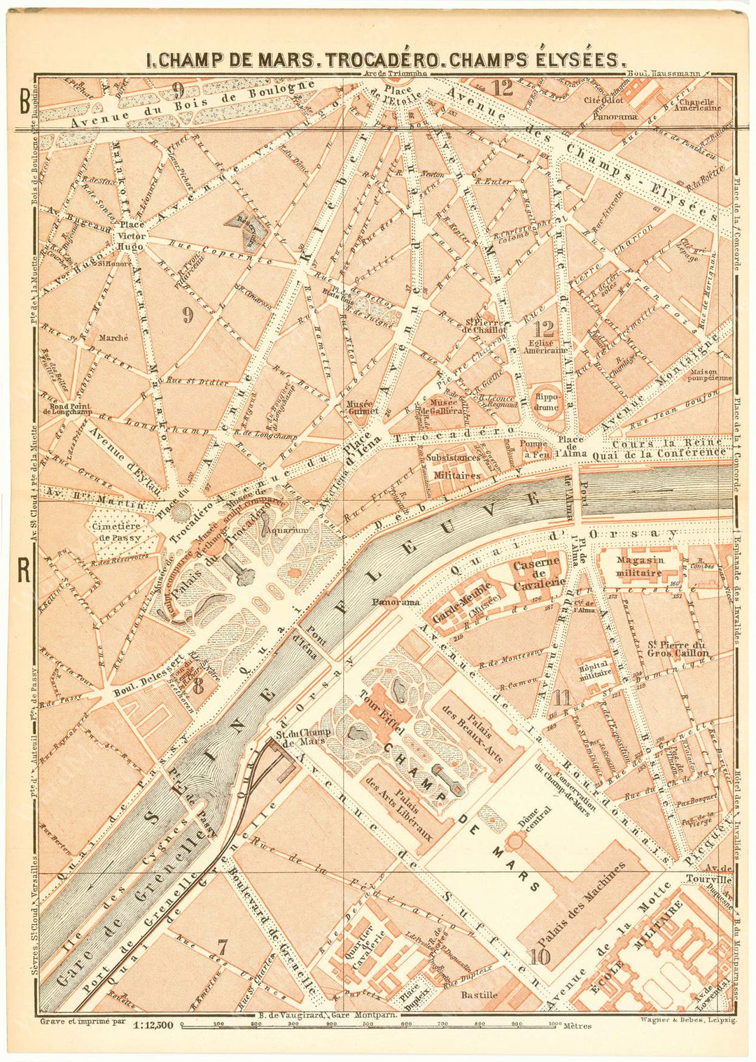 Paris, France 1891: Champs de Mars, Trocadero, and Tour Eiffel ...