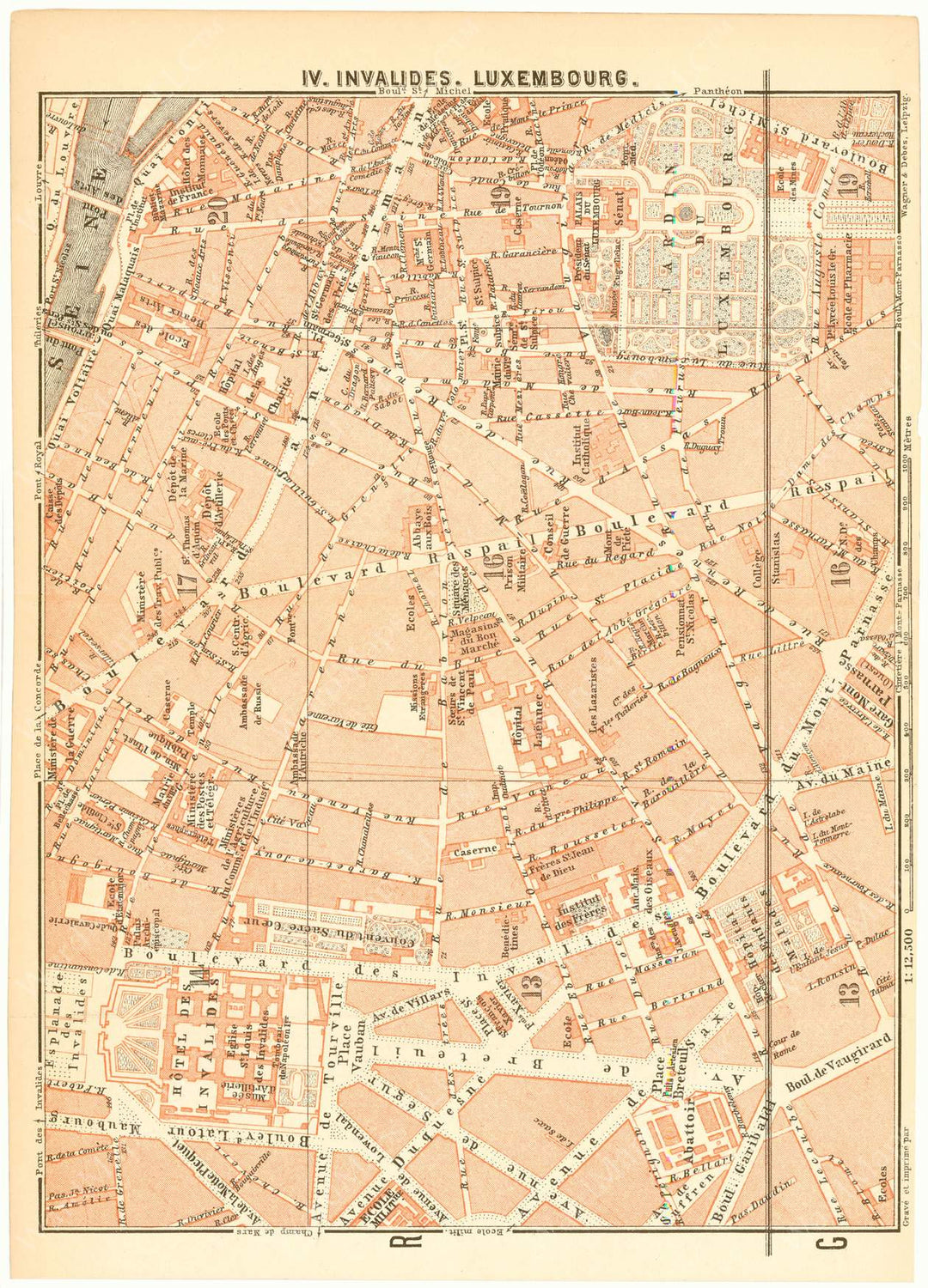 Paris, France 1891: Invalides and Luxembourg – WardMaps LLC