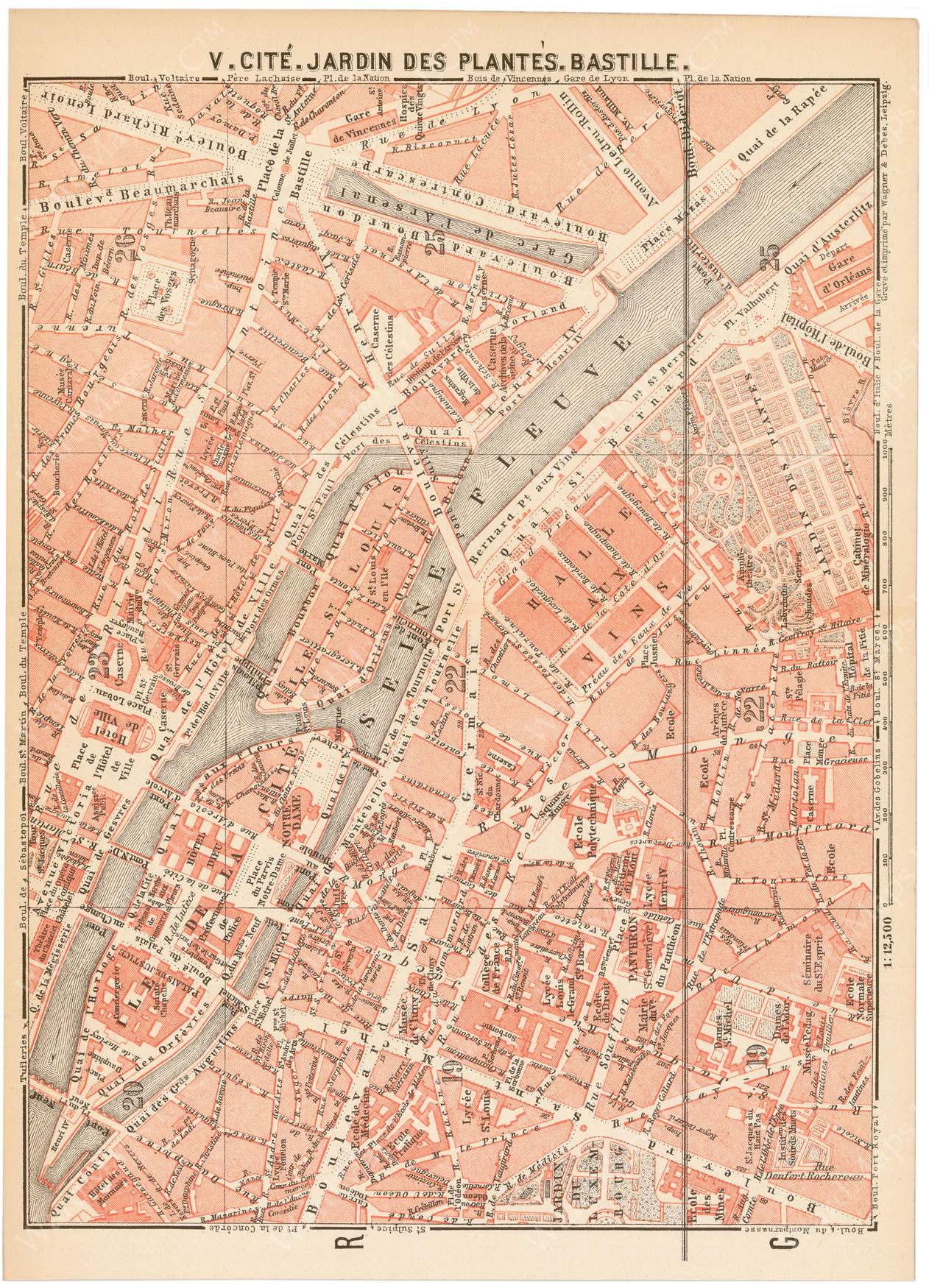 Paris, France 1891: Cite, Jardin des Plantes, and Bastille – WardMaps LLC