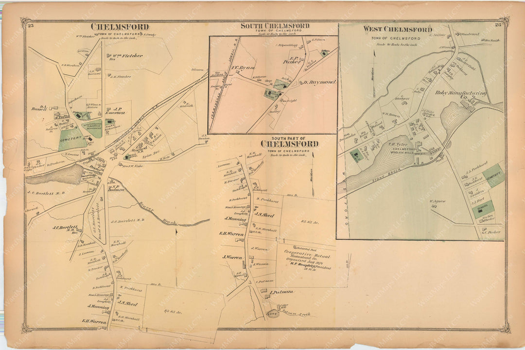 Chelmsford, Massachusetts 1875 – WardMaps LLC