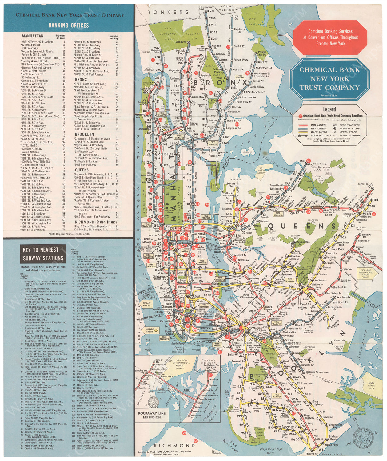 New York City Subway Map 1965 – WardMaps LLC