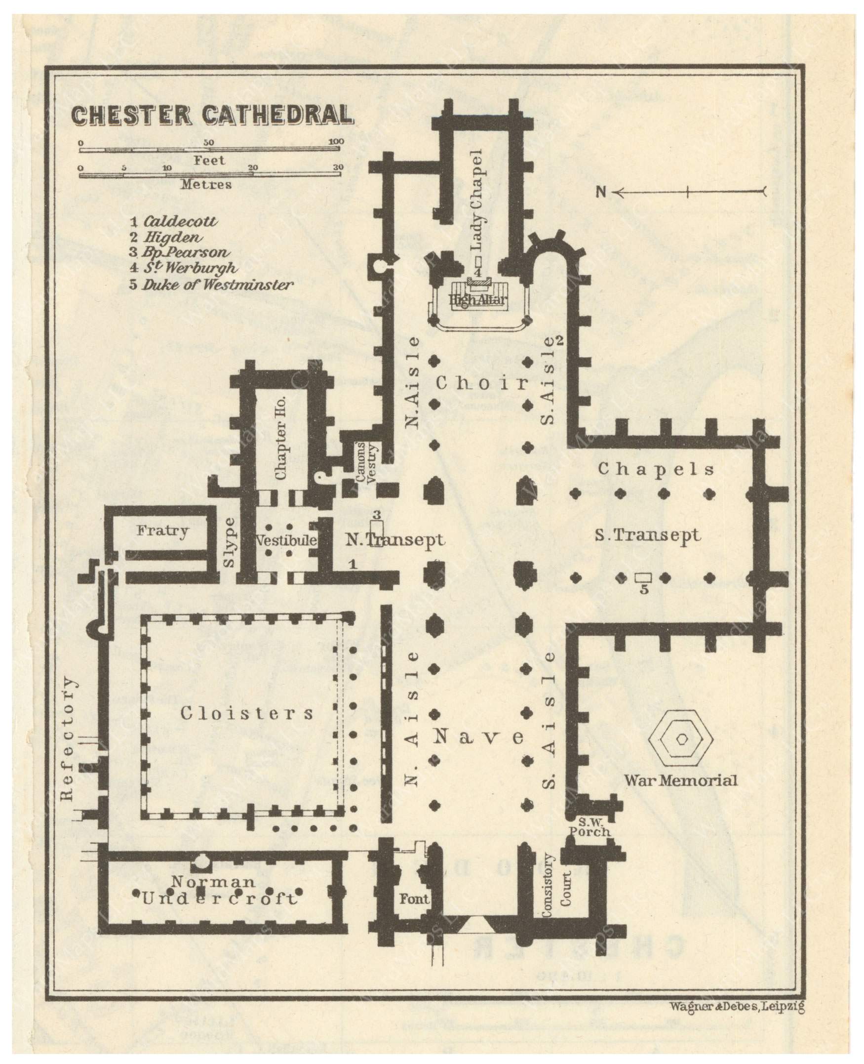 Chester Cathedral, England 1937 – WardMaps LLC