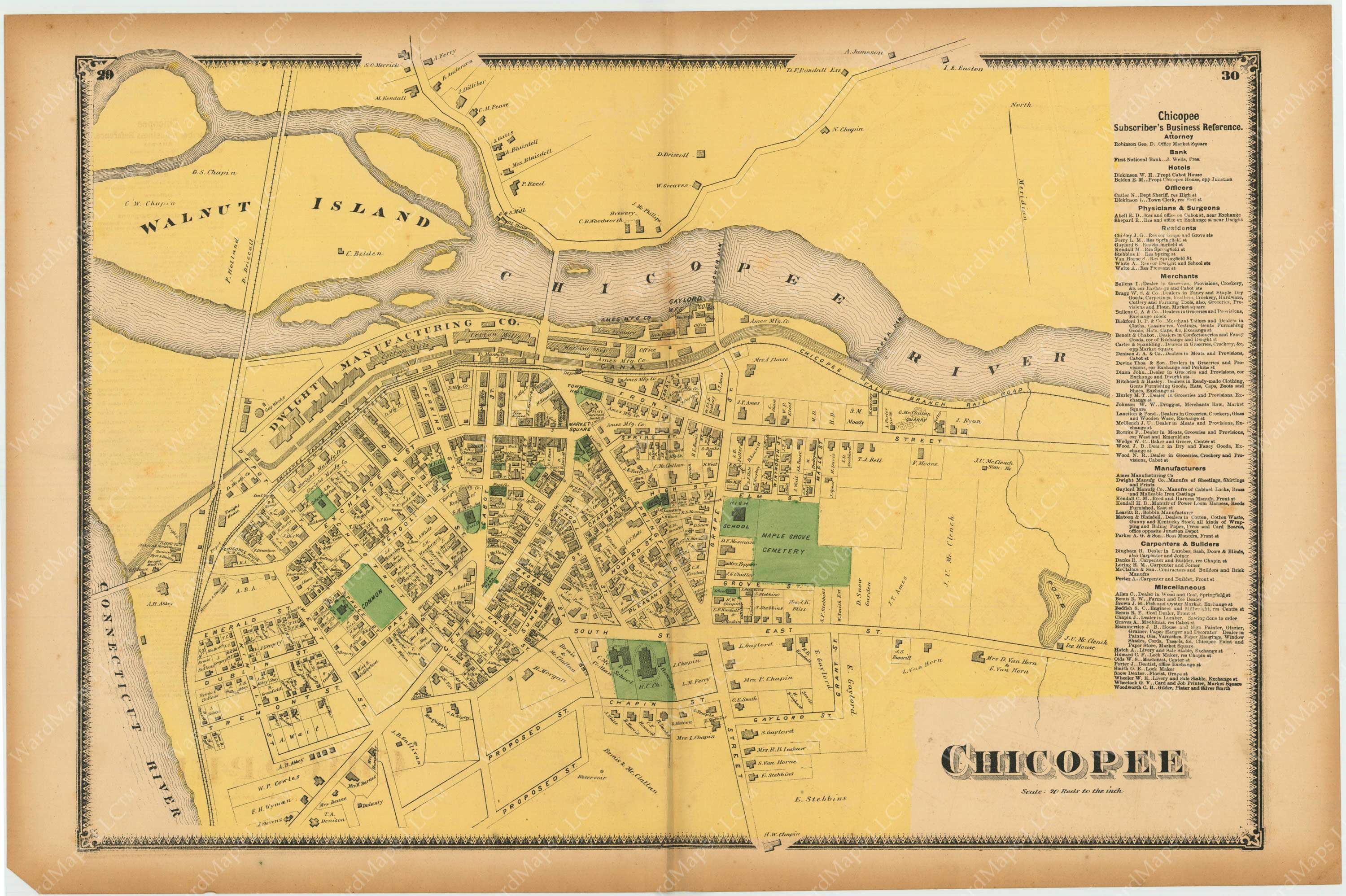 Chicopee, Massachusetts 1870 – WardMaps LLC