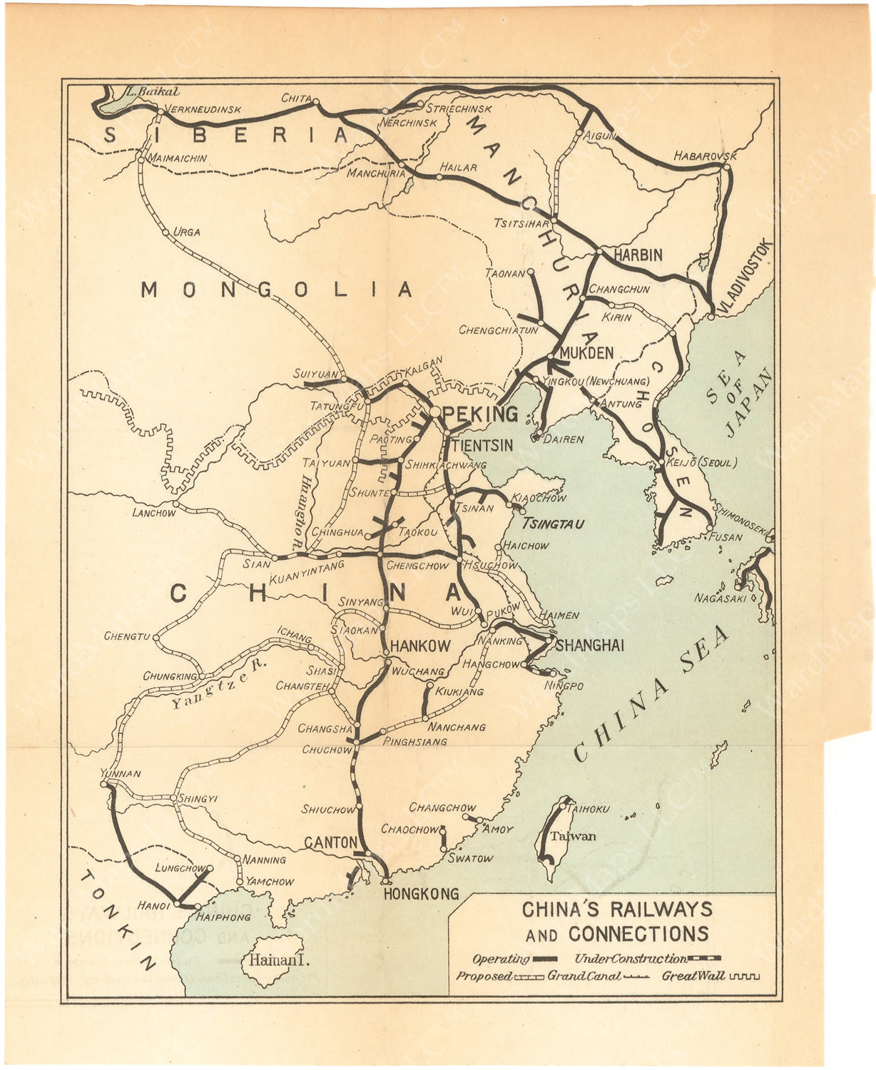 China Railways and Connections 1924 – WardMaps LLC