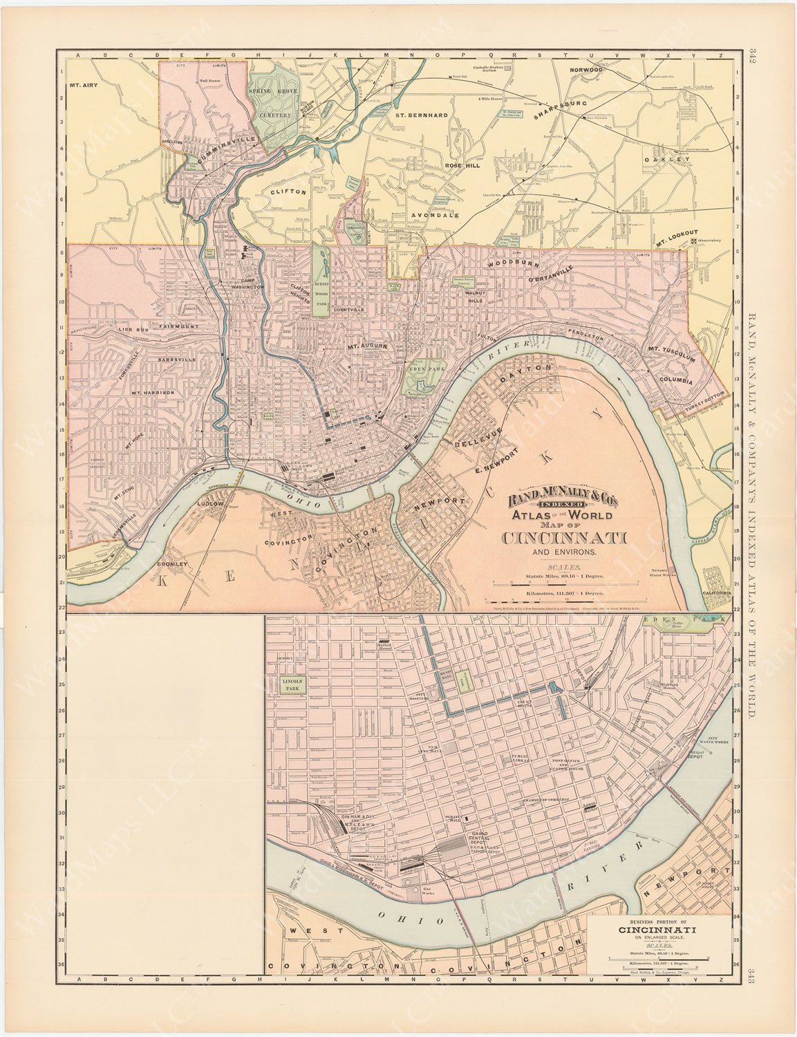 Cincinnati, Ohio 1891 – WardMaps LLC