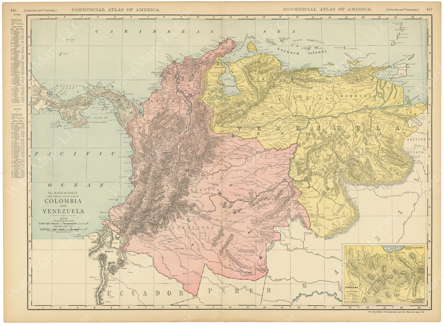 Columbia and Venezuela 1916 – WardMaps LLC