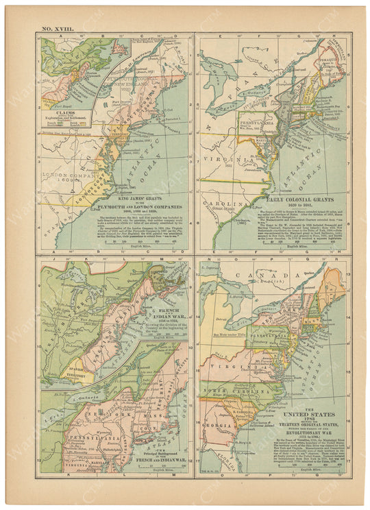 Classical Map 1914 no. XVIII: American Colonial Development – WardMaps LLC