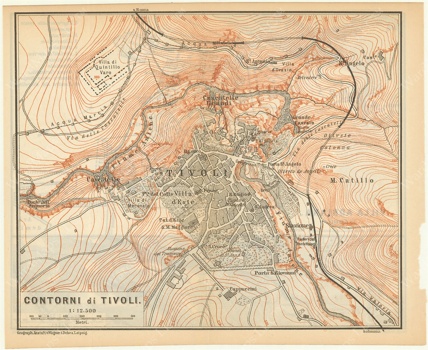 Tivoli, Italy 1890 – WardMaps LLC