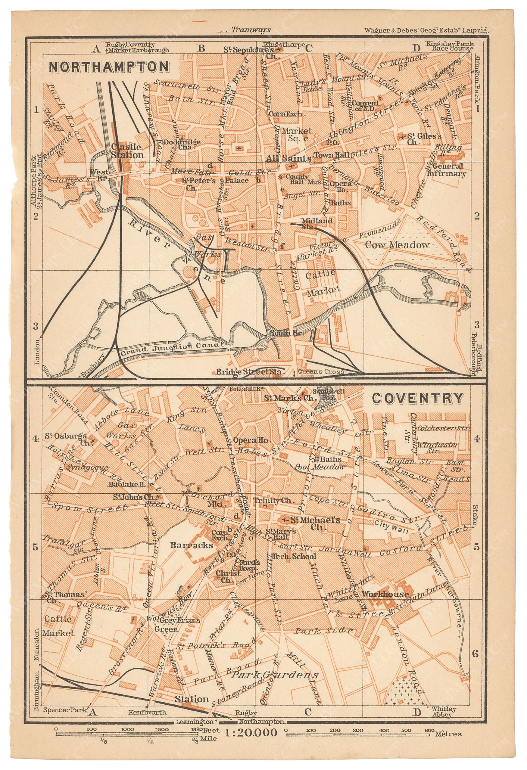 Coventry and Northampton, England 1906 – WardMaps LLC