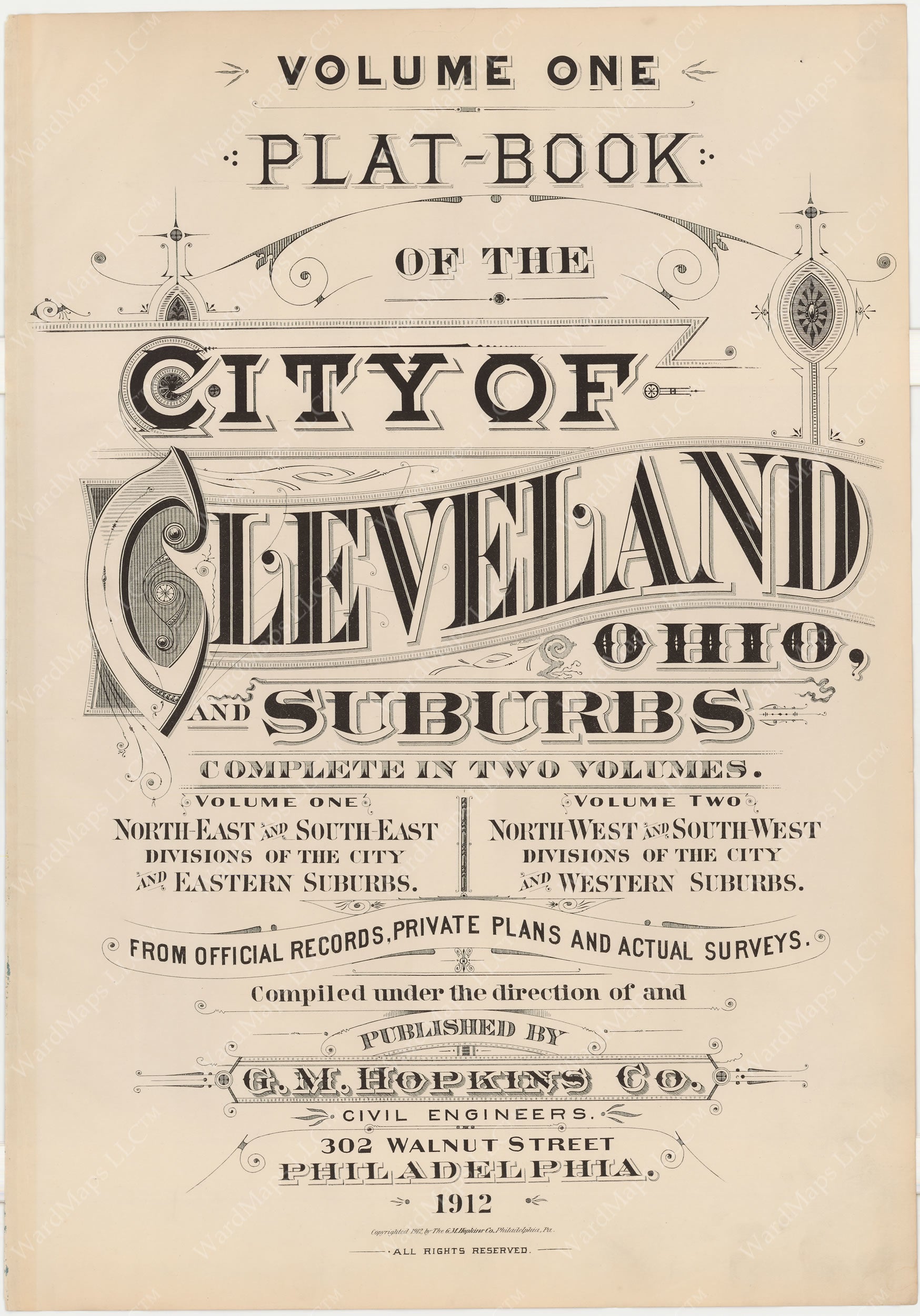 Cleveland, Ohio, Vol. 1, 1912 Title Page – WardMaps LLC