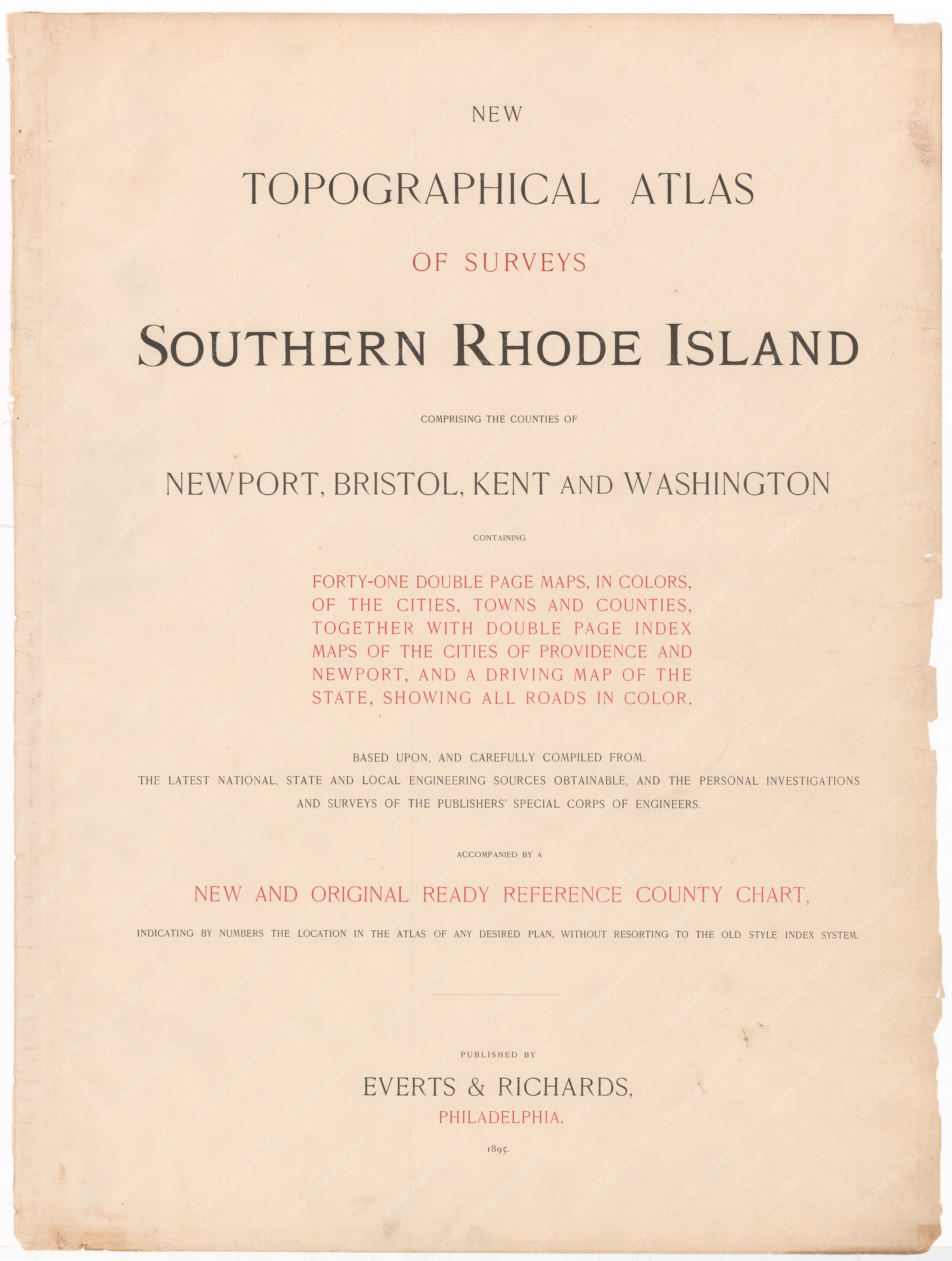 Southern Rhode Island 1895 Title Page – WardMaps LLC