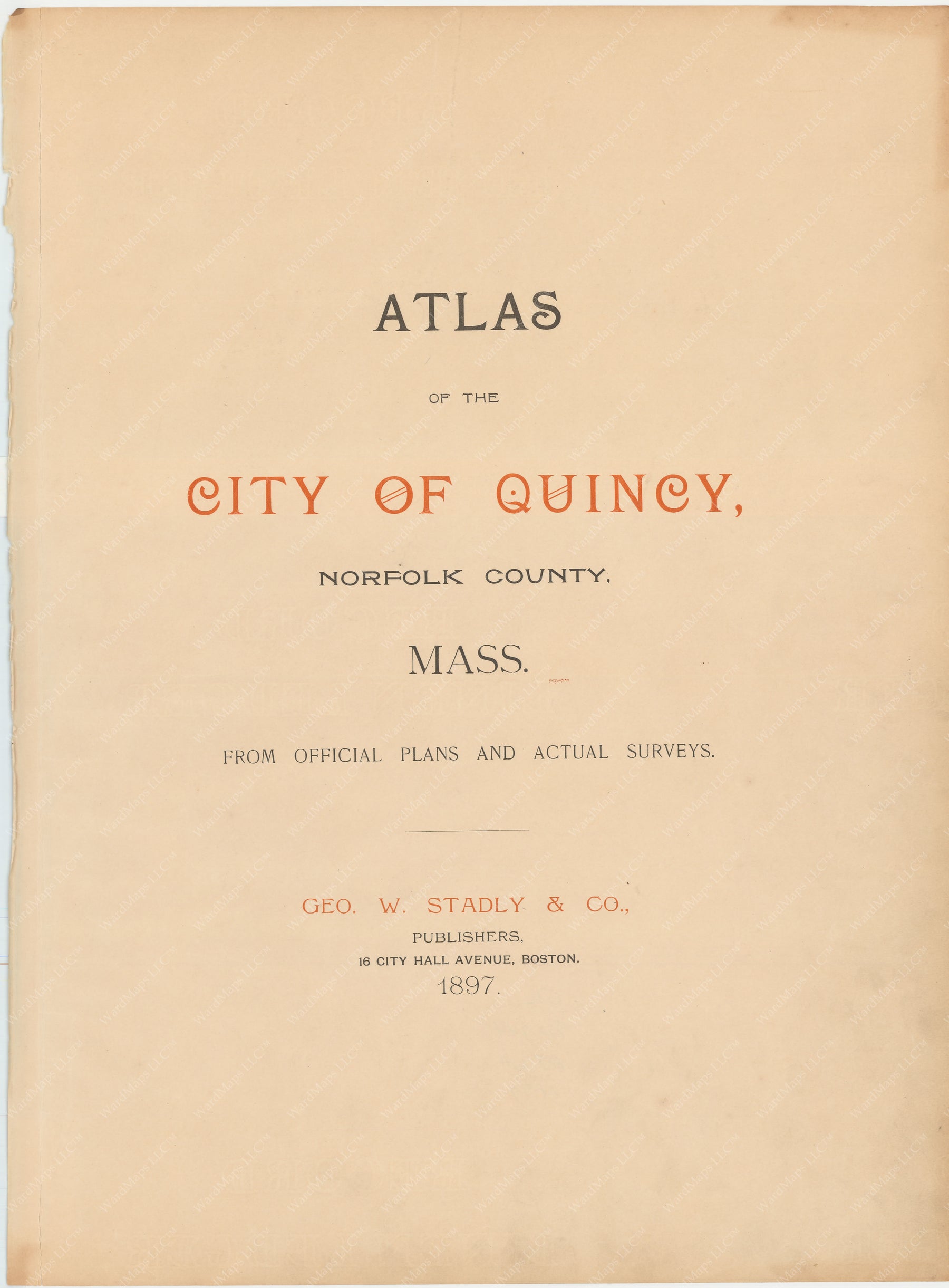 Quincy, Massachusetts 1897 Title Page – WardMaps LLC