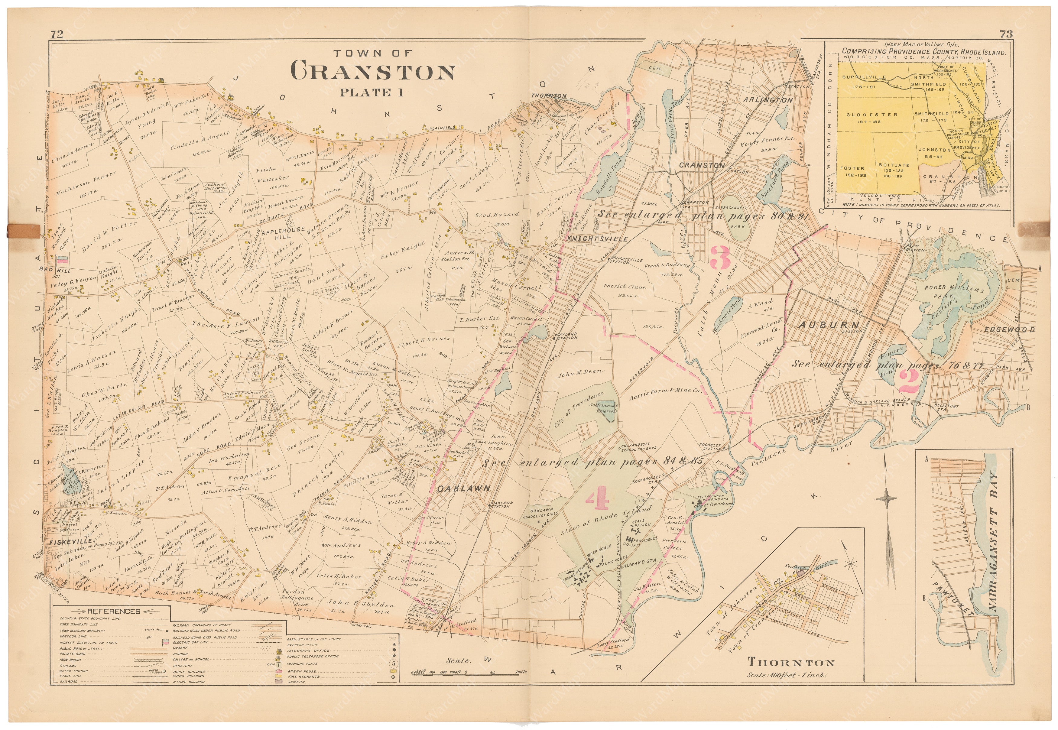 Cranston, Rhode Island 1895 Plate 001 – WardMaps LLC