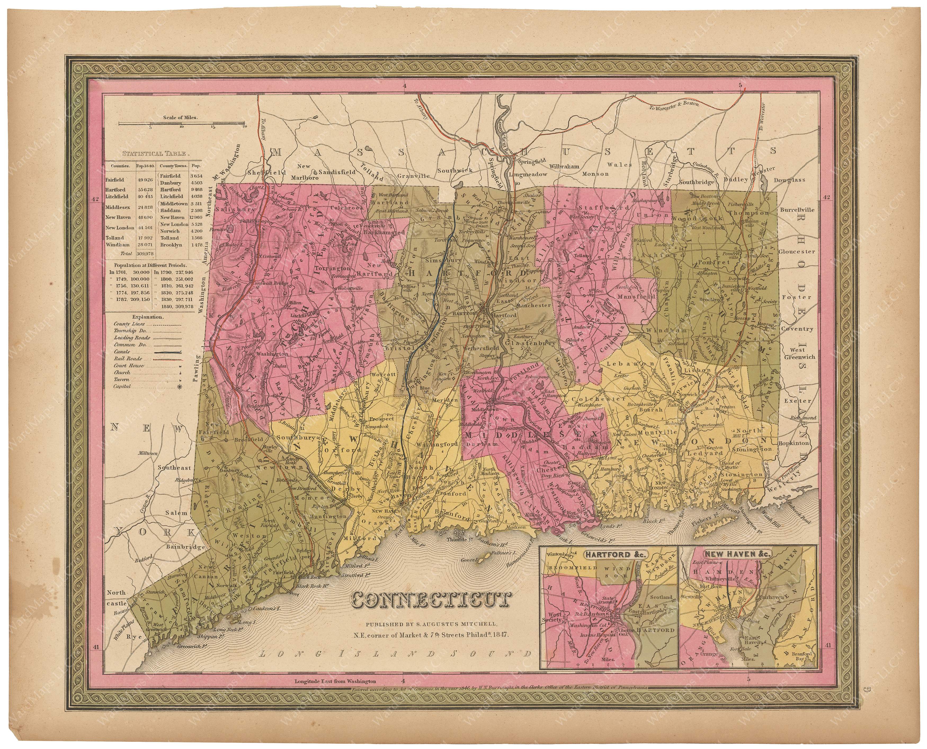 Connecticut 1847 – WardMaps LLC