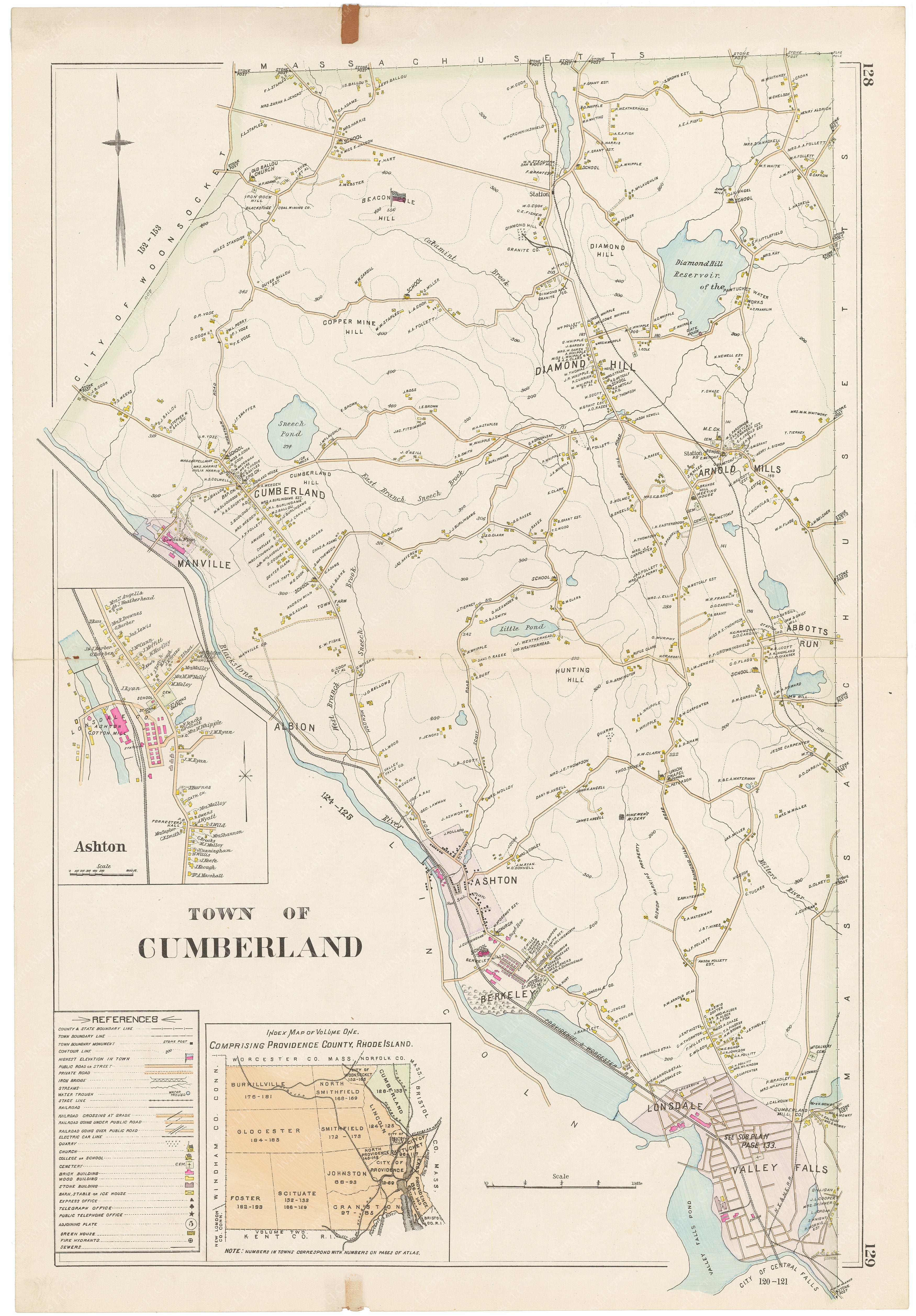 Cumberland, Rhode Island 1895 – WardMaps LLC