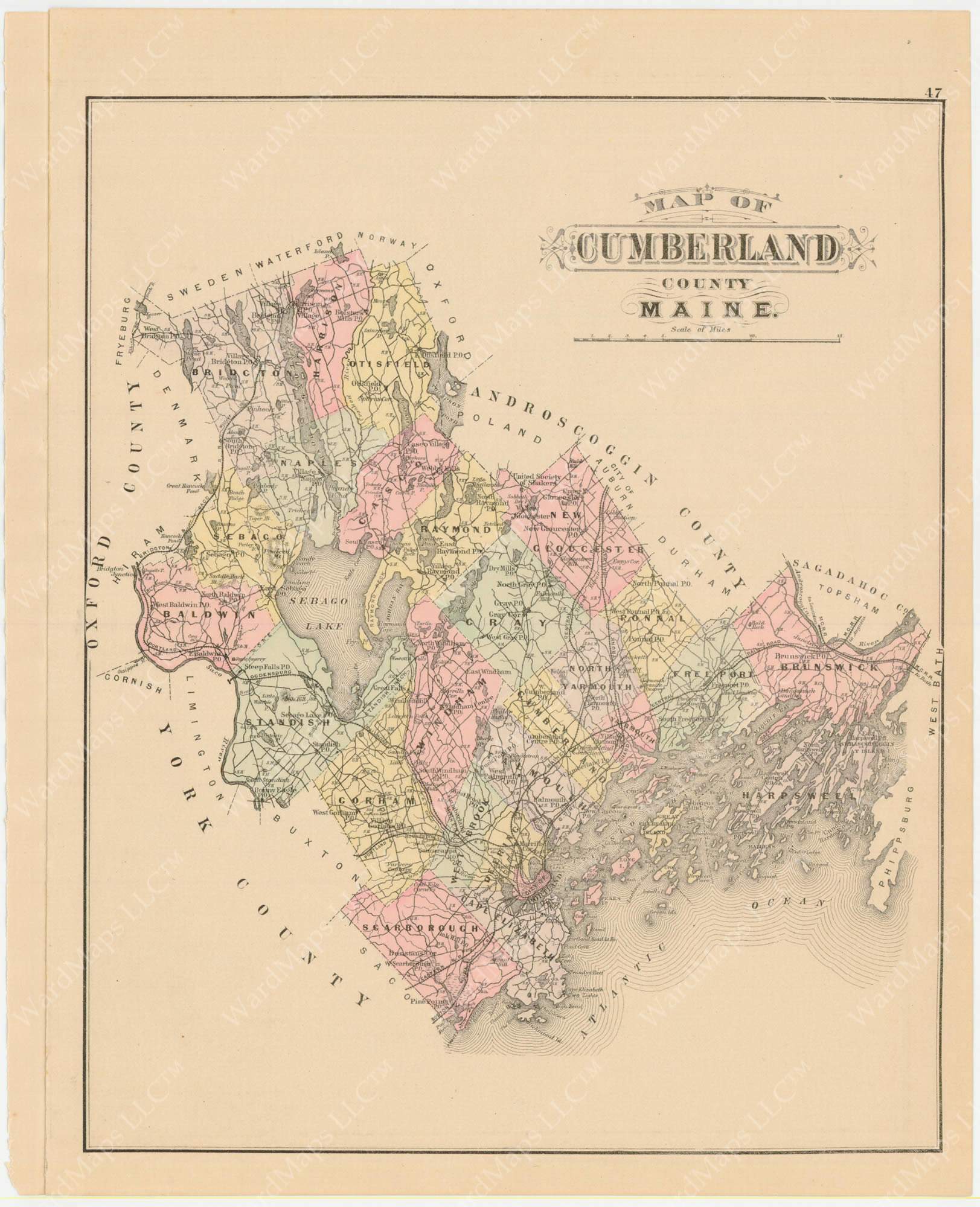 Cumberland County, Maine 1885 – WardMaps LLC
