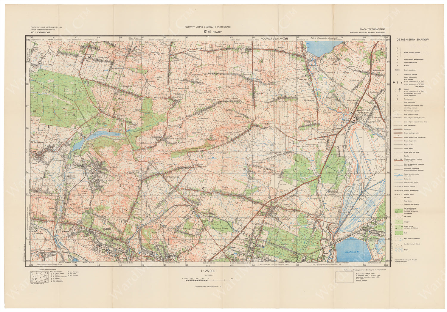 Poland State Geographic Office - Psary Sheet 1986 – WardMaps LLC